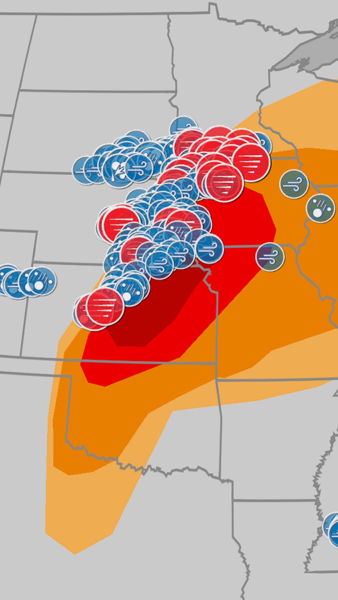 Severe weather outbreak continues in central US