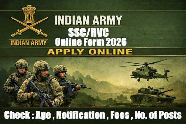 Indian Army SSC/RVC graduate recruitment 2026 announced