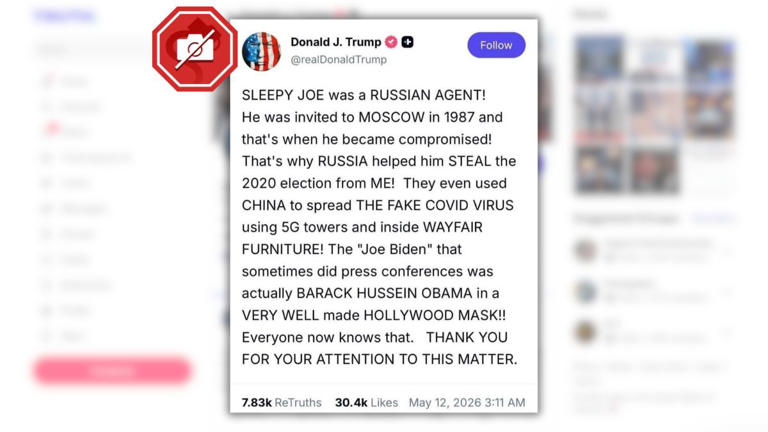 Did Trump accuse Biden of being 'Russian agent' in Truth Social post?