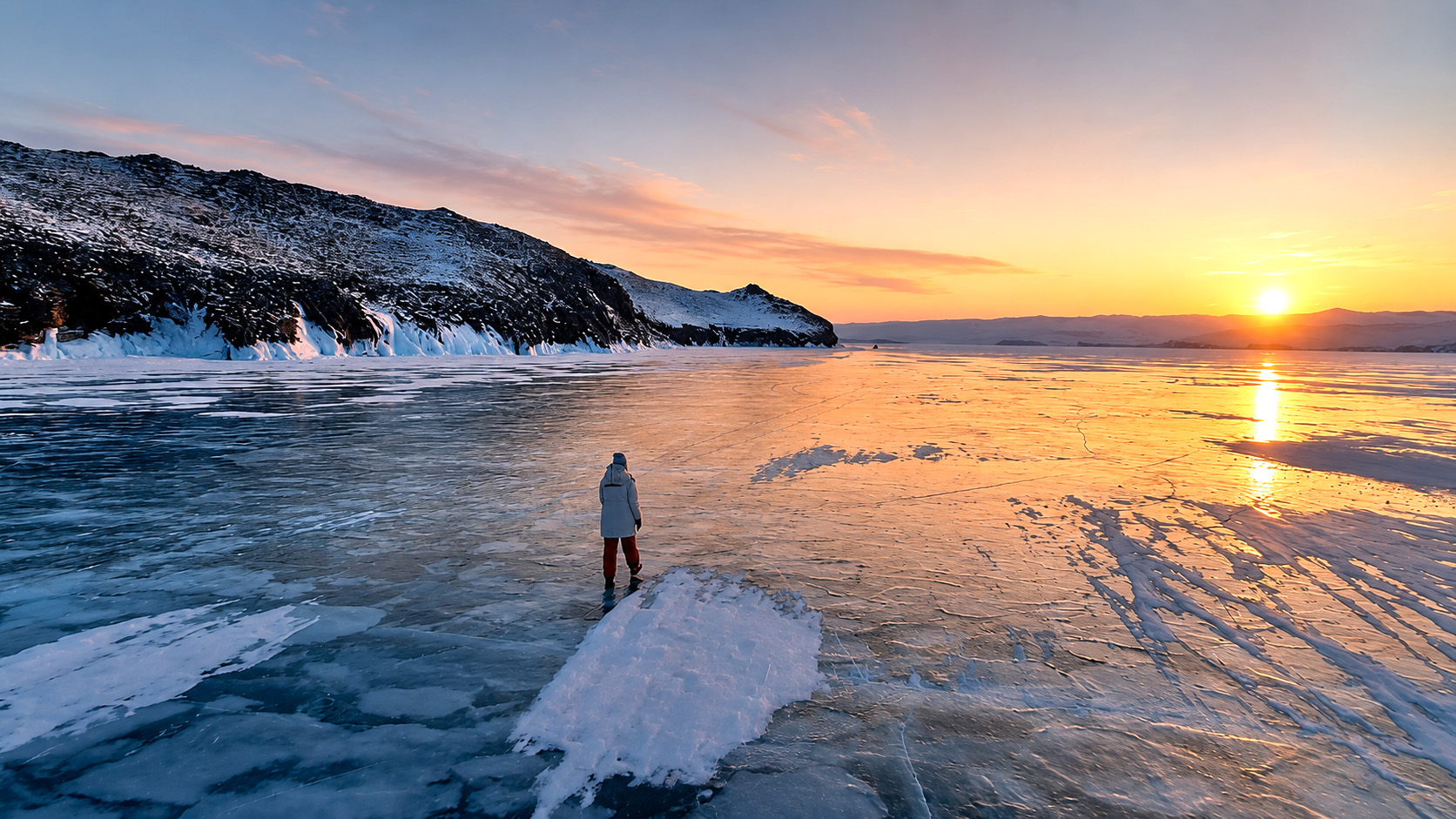 How does Lake Baikal freeze solid enough to walk across?