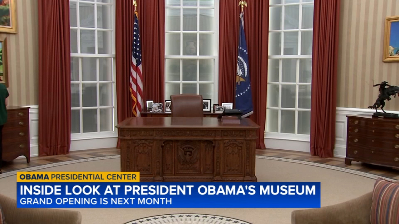 ABC7 gets inside look at Oval Office replica in Chicago's Obama ...