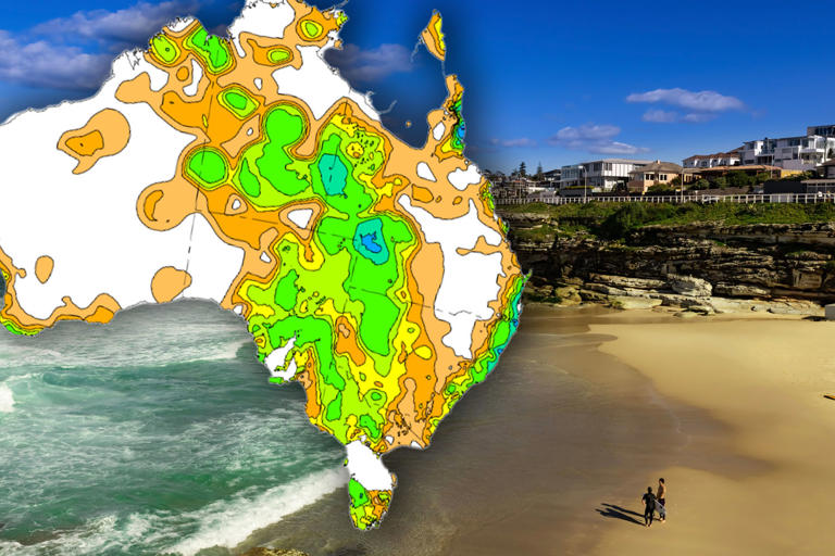 Record-breaking rainfall prompts beach warning to millions of Aussies ...
