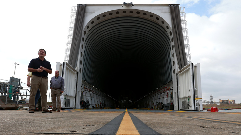 This is the massive barge NASA uses to transport space rockets