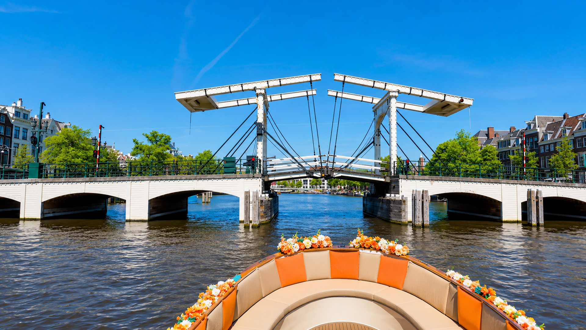 Amsterdam, Netherlands shines on a luxury canal boat cruise (4K)