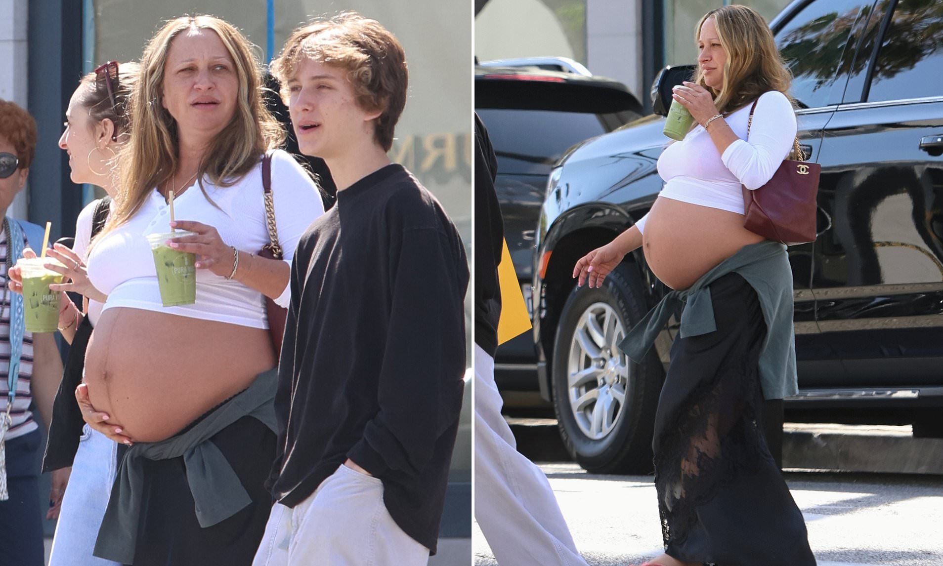Tobey Maguire's pregnant ex Jennifer Meyer, 49, steps out before ...