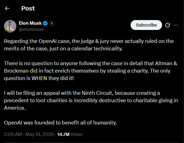 Elon Musk loses case against Sam Altman on technicality: Story in 5 points