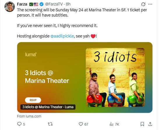 Pakistani-origin techie rents US theatre to screen 3 Idiots for those ...