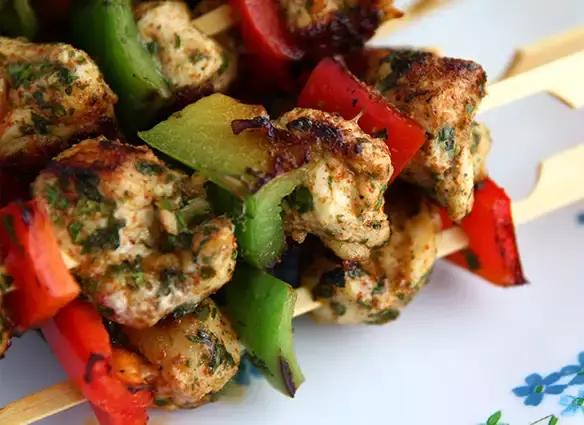 Kebab med kyckling och paprika