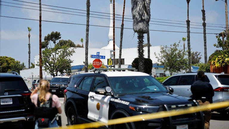 Three killed after two teenagers open fire at California mosque