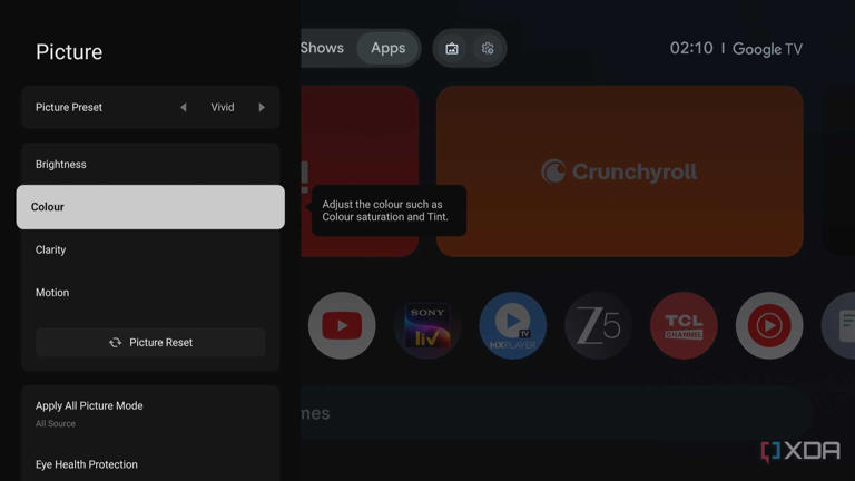 My TV display felt dull, so I changed these settings to make the colors ...
