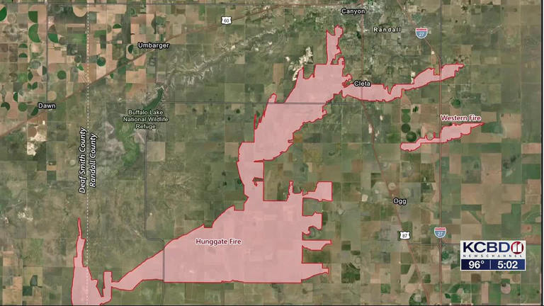 Wildfire burning near Kress, TX