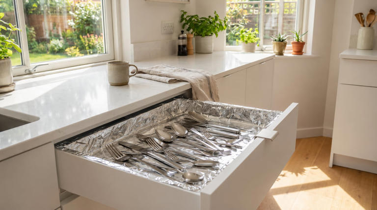 Colocar papel de aluminio en los cajones de la cocina, para qué sirve y ...