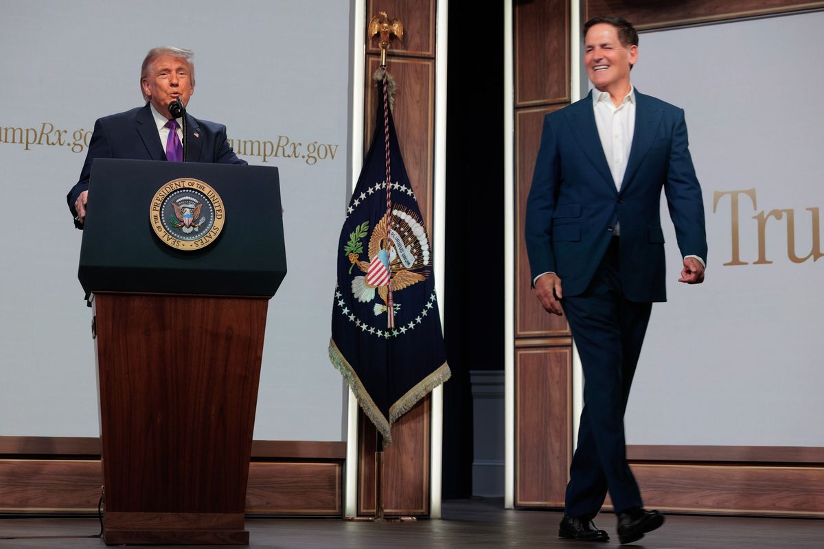 Trump welcomes Mark Cuban at healthcare event after he backed Harris