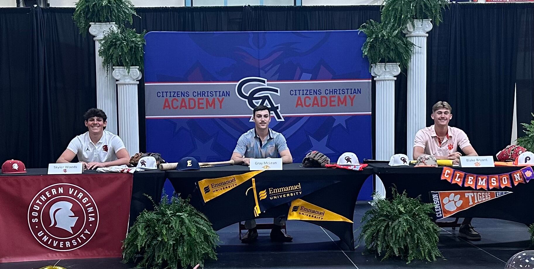Blake Bryant signs with Clemson, leads CCA trio to college baseball