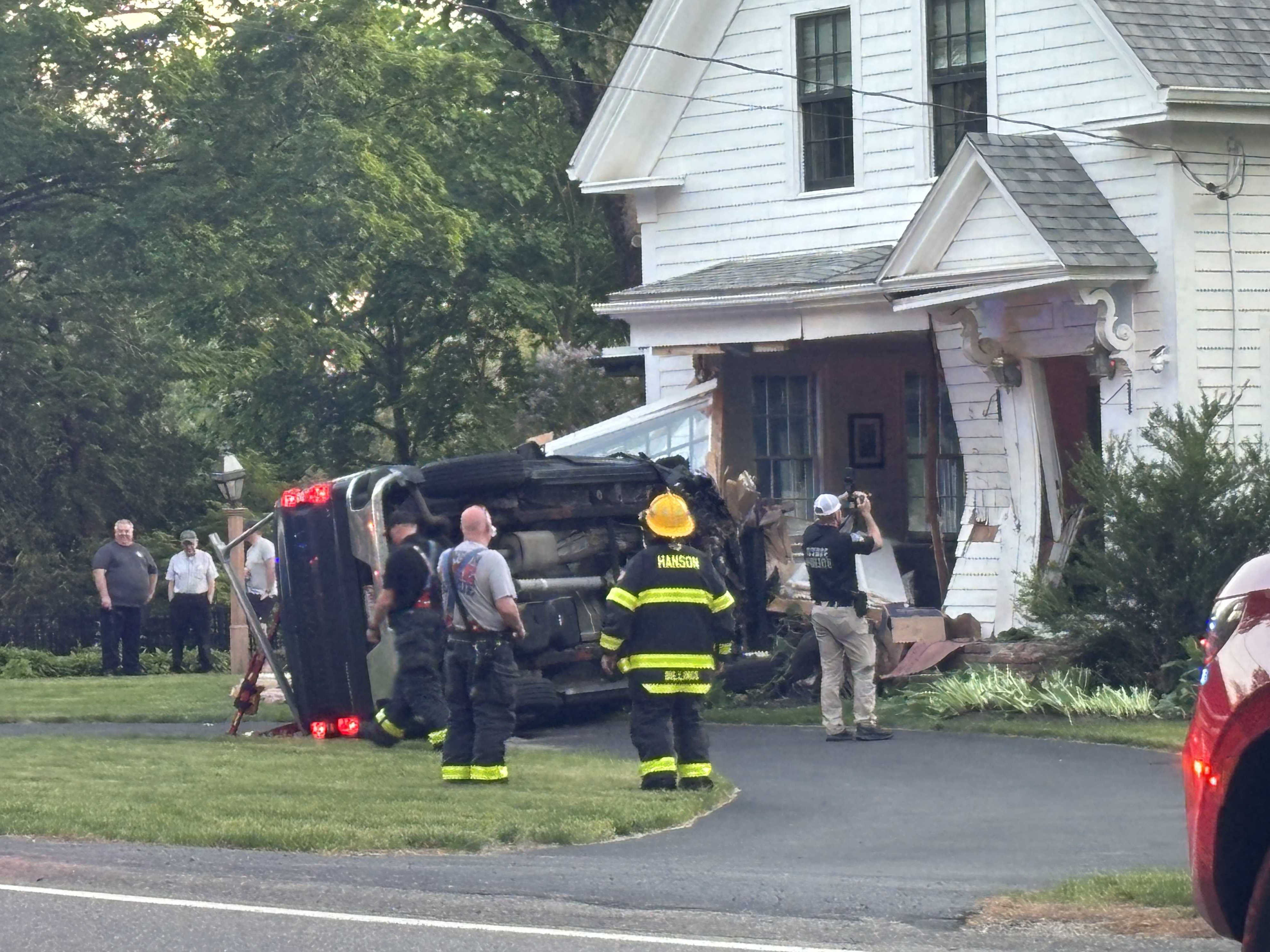 Driver killed after truck crashes into Hanson, Mass., home
