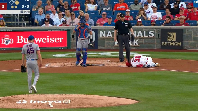 MLB: Nats star outfielder knocked out by nasty 93 mph fastball