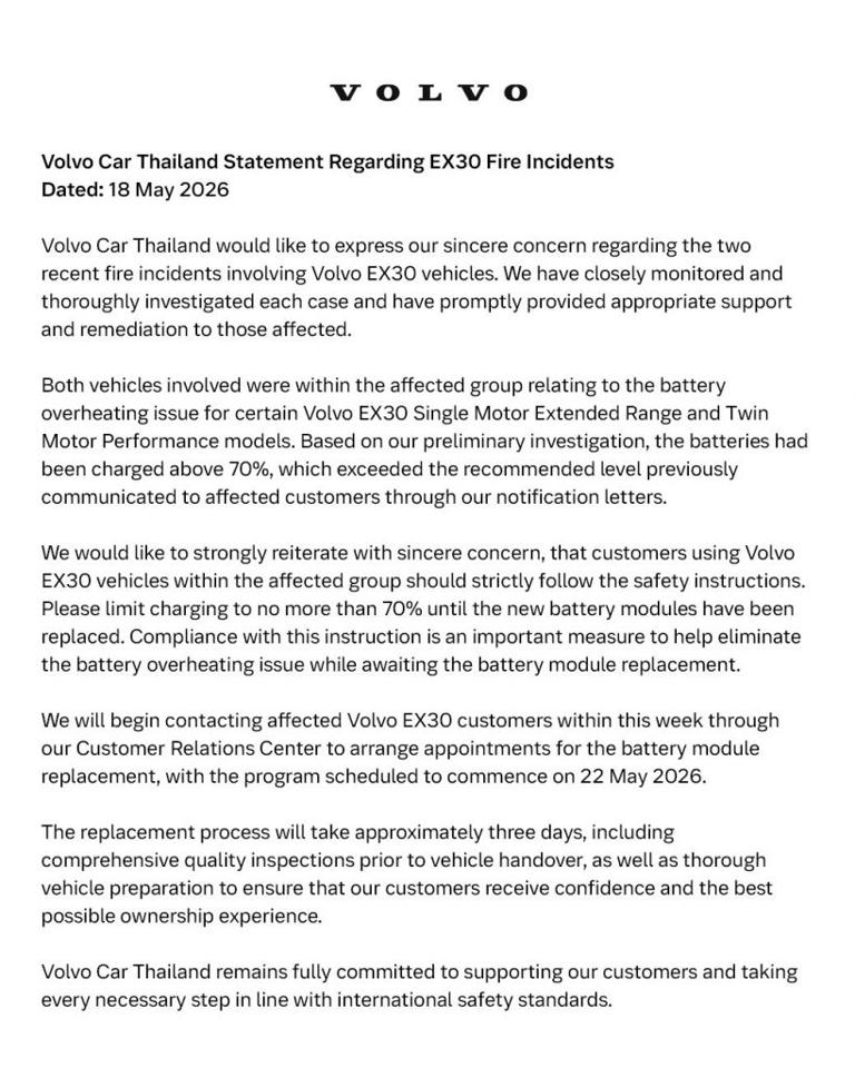 Volvo EX30 owners affected by recall told not to charge above 70% ...