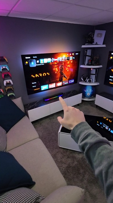 Gaming on a massive 100” projector screen ultimate PS5 setup