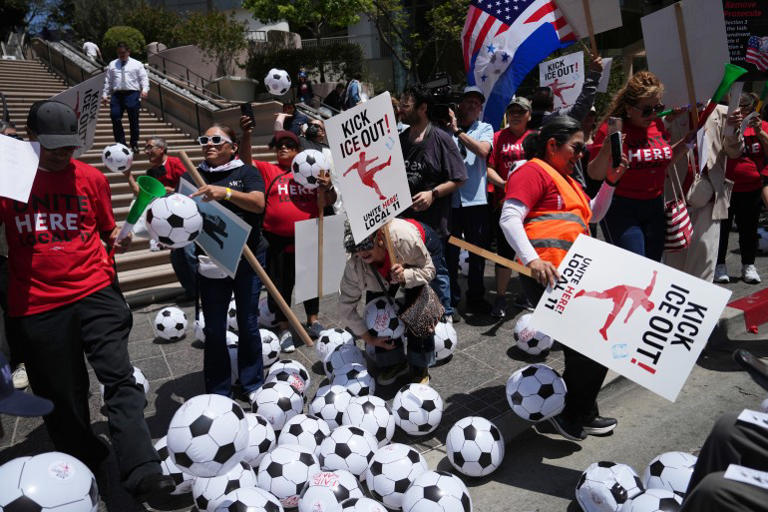 Los Angeles World Cup stadium workers threaten strike over ICE deployment