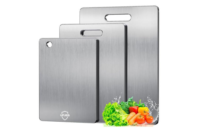 Make the switch to this non-toxic, non-porous titanium cutting board ...