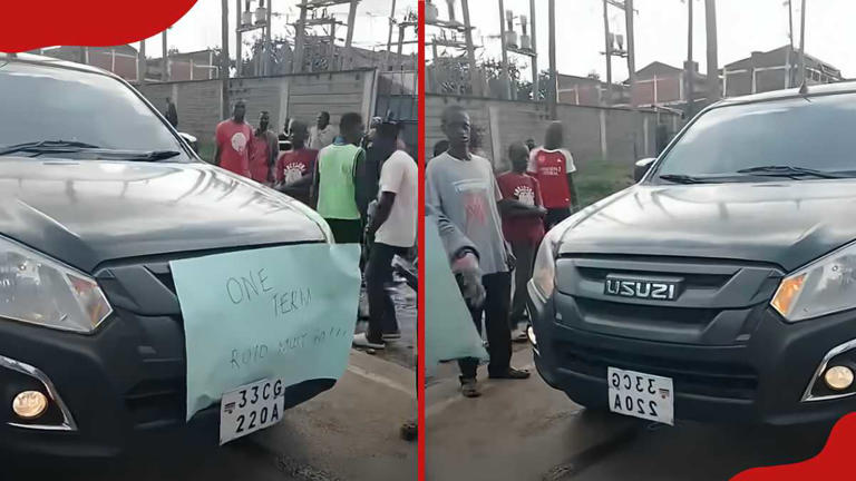 Narok County driver goes viral after using “One Term” banner to pass ...