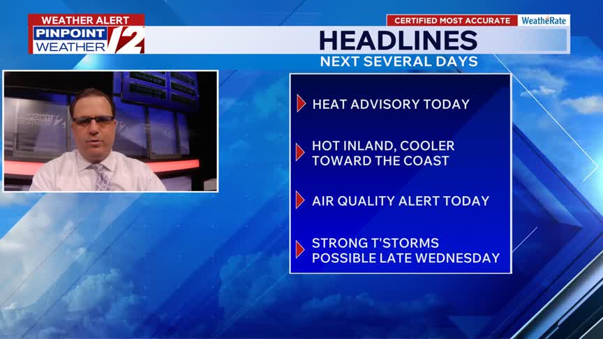 WPRI 12 weather now 5/19/26: Hot and humid today