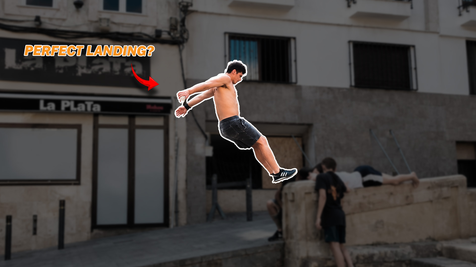 Parkour high jump tricks in action