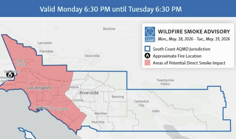 Wildfire smoke moves into LA, officials warn of worsening air