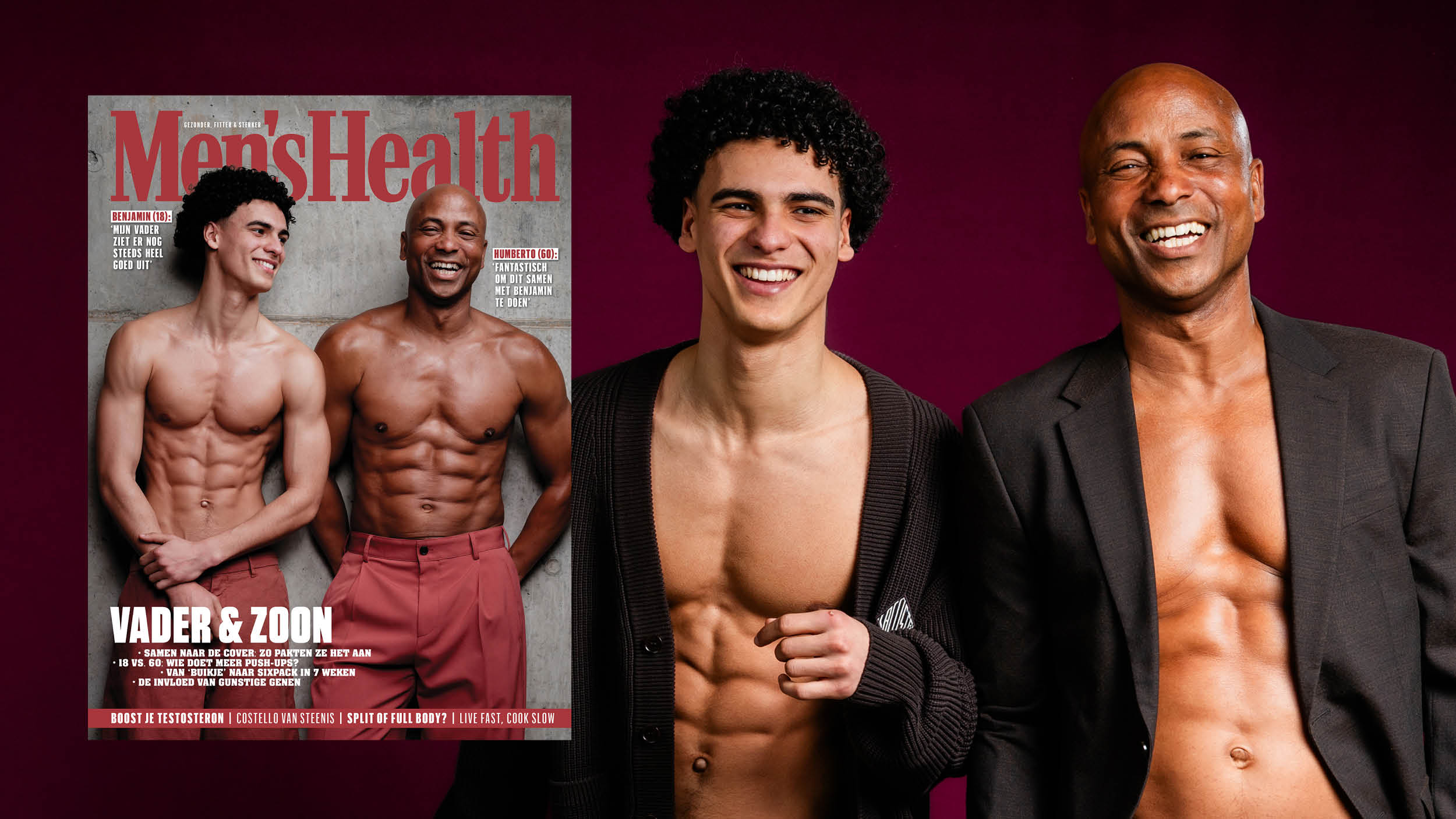 Humberto Tan en zoon samen op Men's Health-cover: "Beste shape ooit"