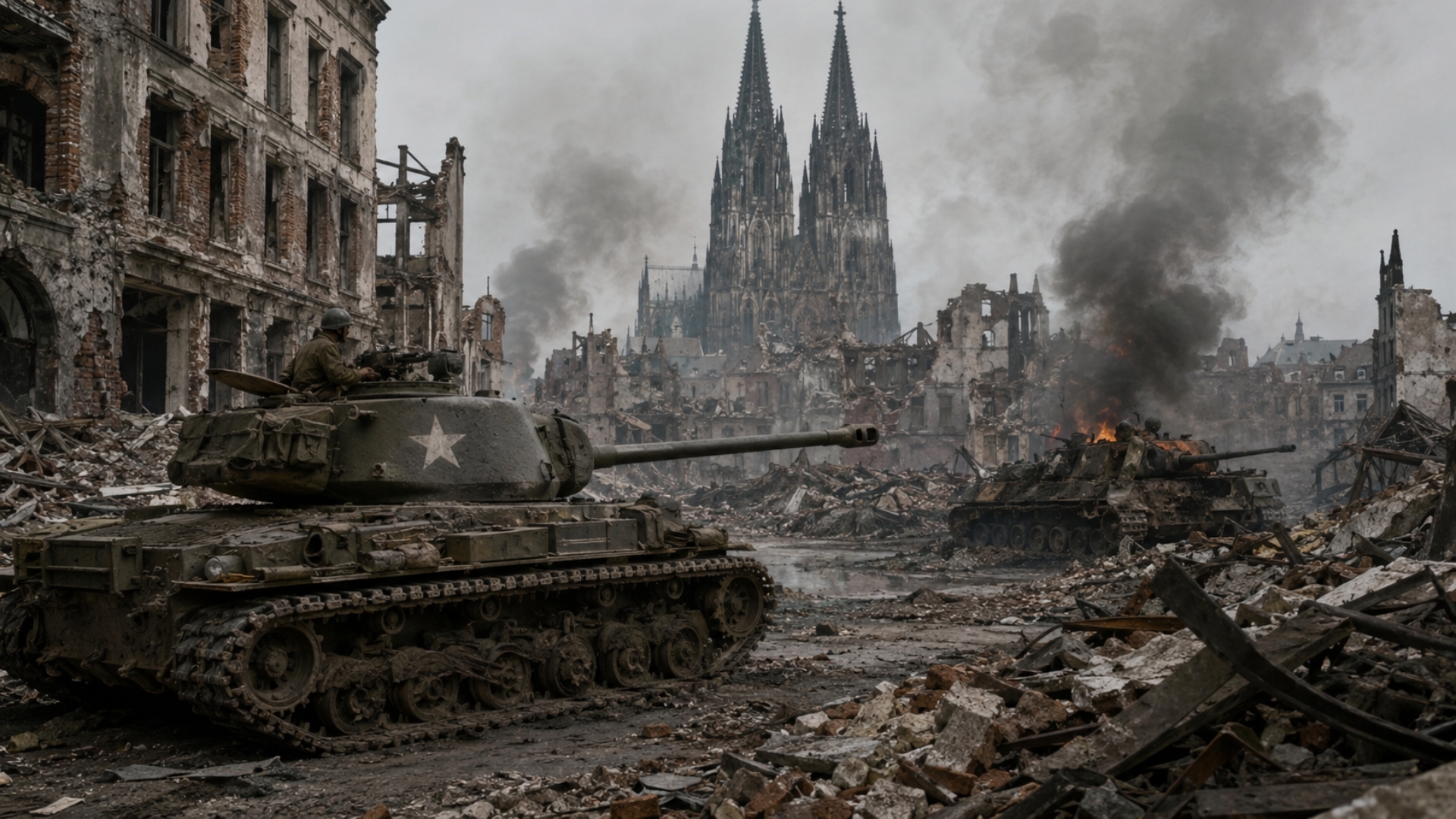 The Pershing that faced a Panther in front of Cologne Cathedral