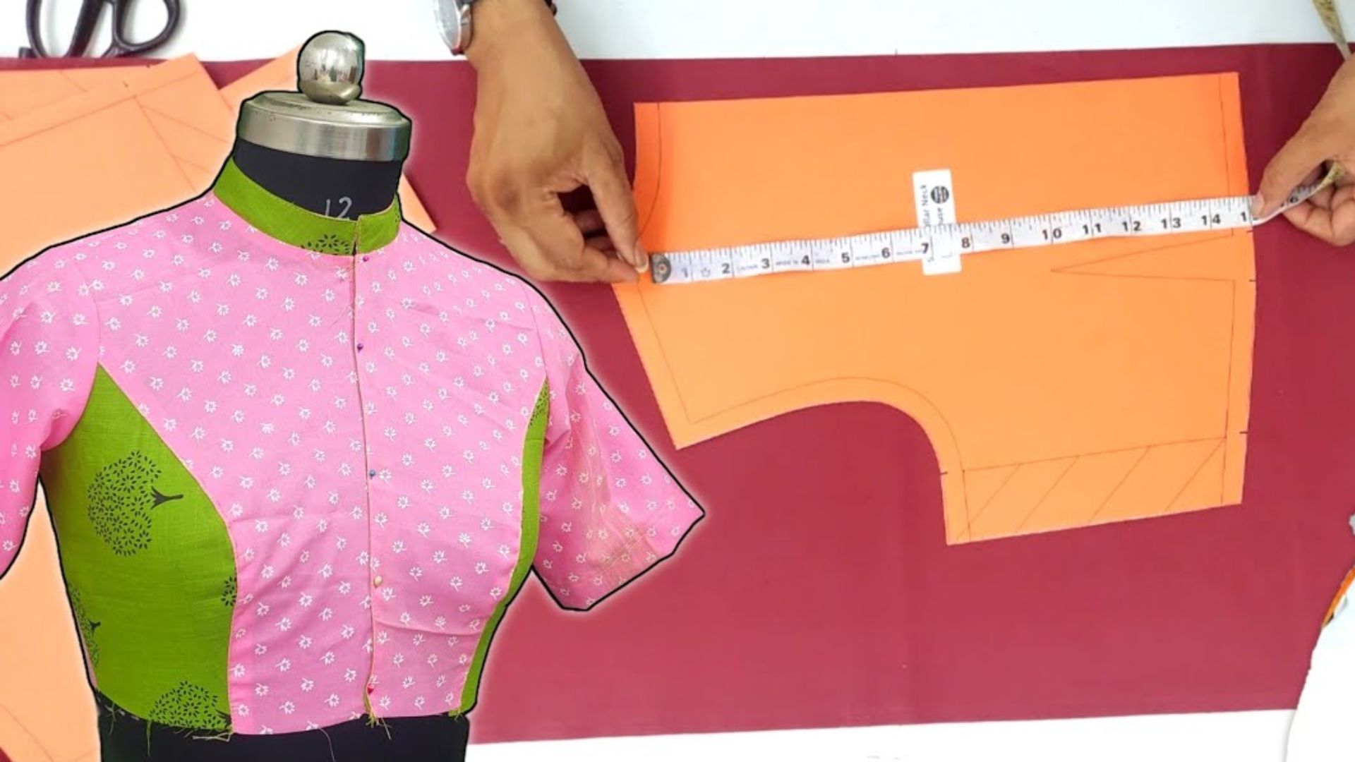 This stand collar blouse design looks so elegant