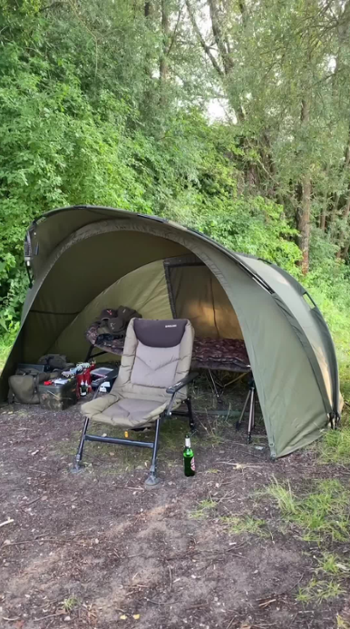 Relaxing carp fishing session