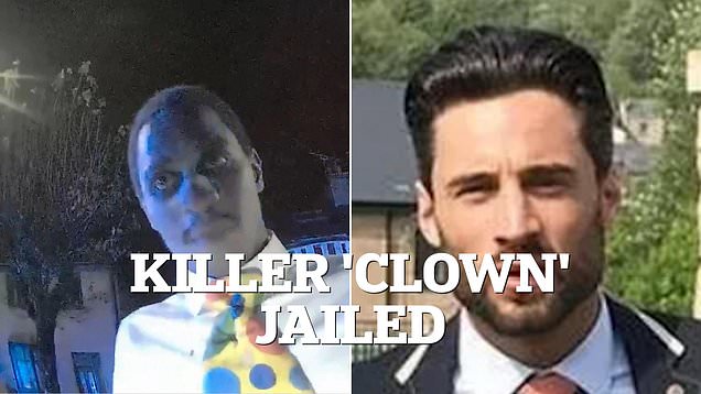 Man who dressed as clown killed male model is jailed for 16 years