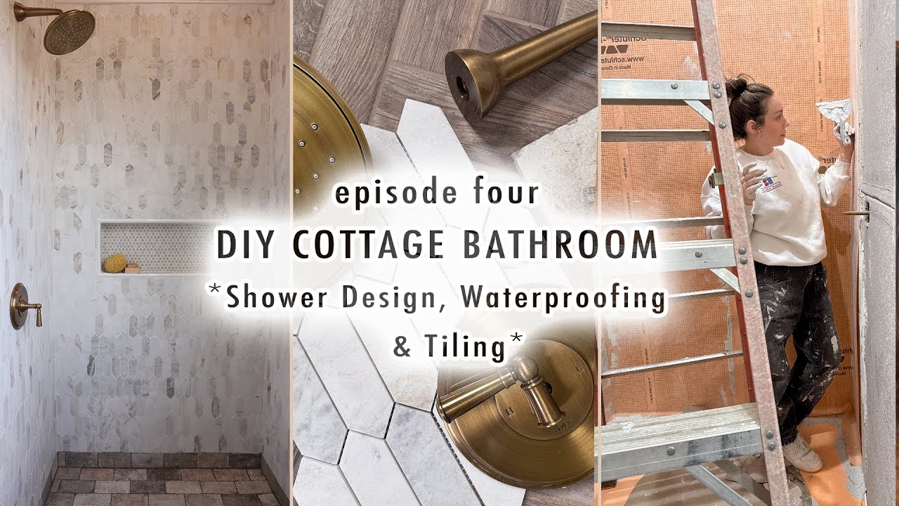 DIY cottage bathroom shower makeover and tile install