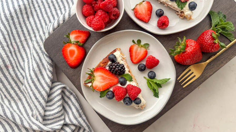 Breakfast fruit pizza with cinnamon roll crust recipe