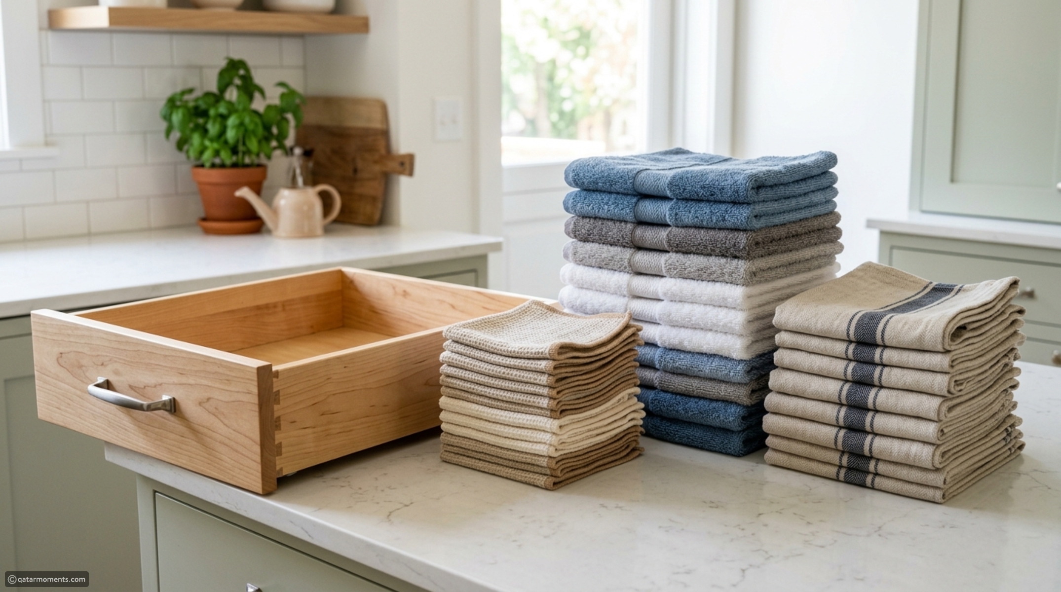 The simple kitchen towel folding hack that saves drawer space