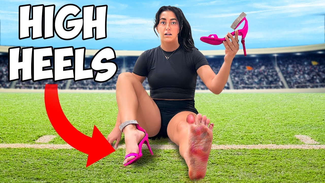 Watch athletes attempt extreme sports while wearing high heels