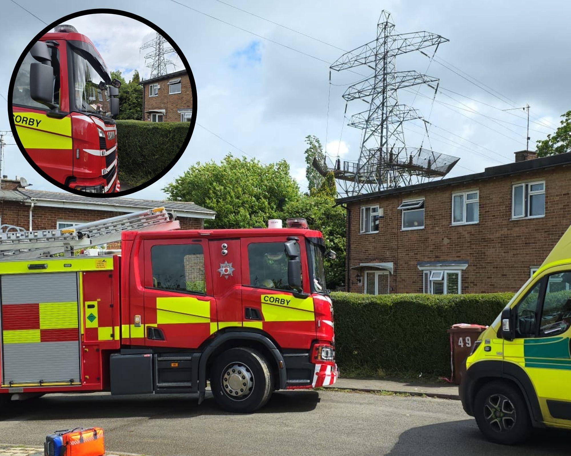 Man airlifted to hospital after fall from Corby pylon