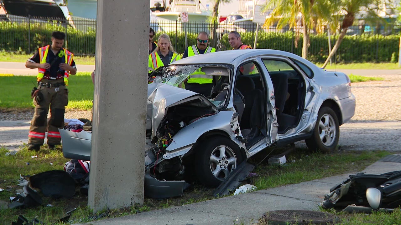 2 airlifted to hospital after car crashes into utility pole on US-19 in ...