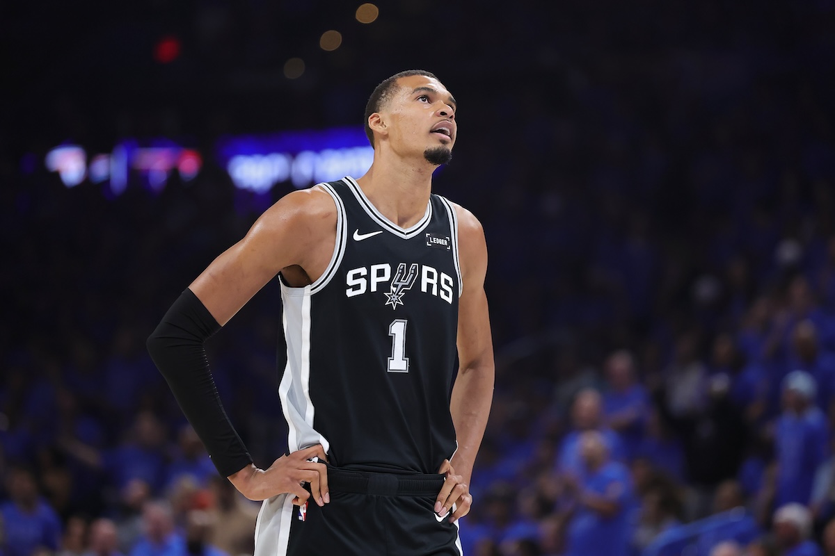 Victor Wembanyama reacts to SGA winning MVP after Spurs' Game 1 win