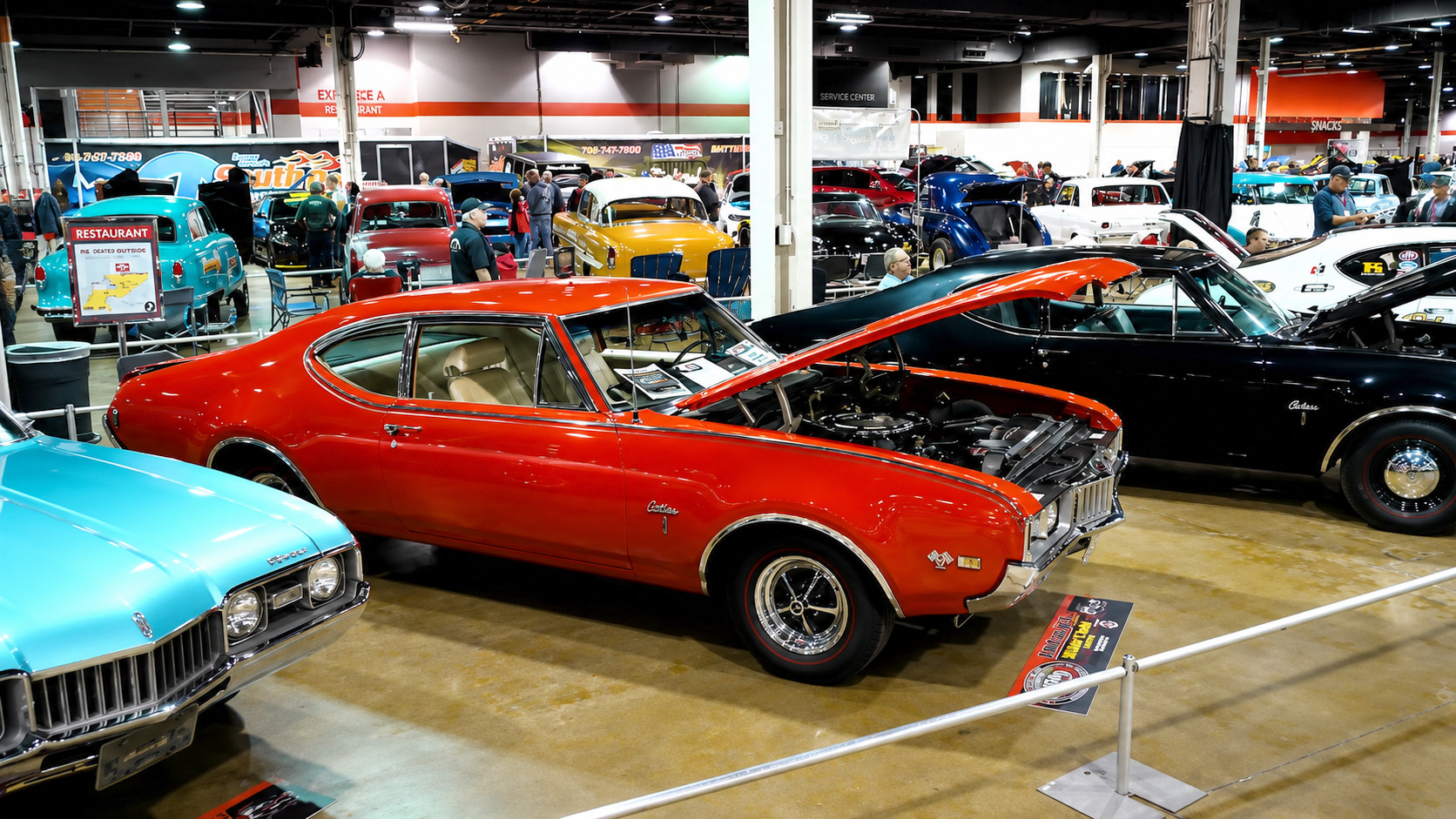 This car show features a remarkable lineup of classic Oldsmobiles