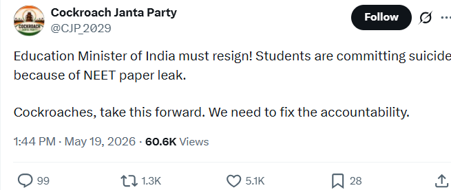 Main Bhi Cockroach! How 'Cockroach Janata Party' took over social media
