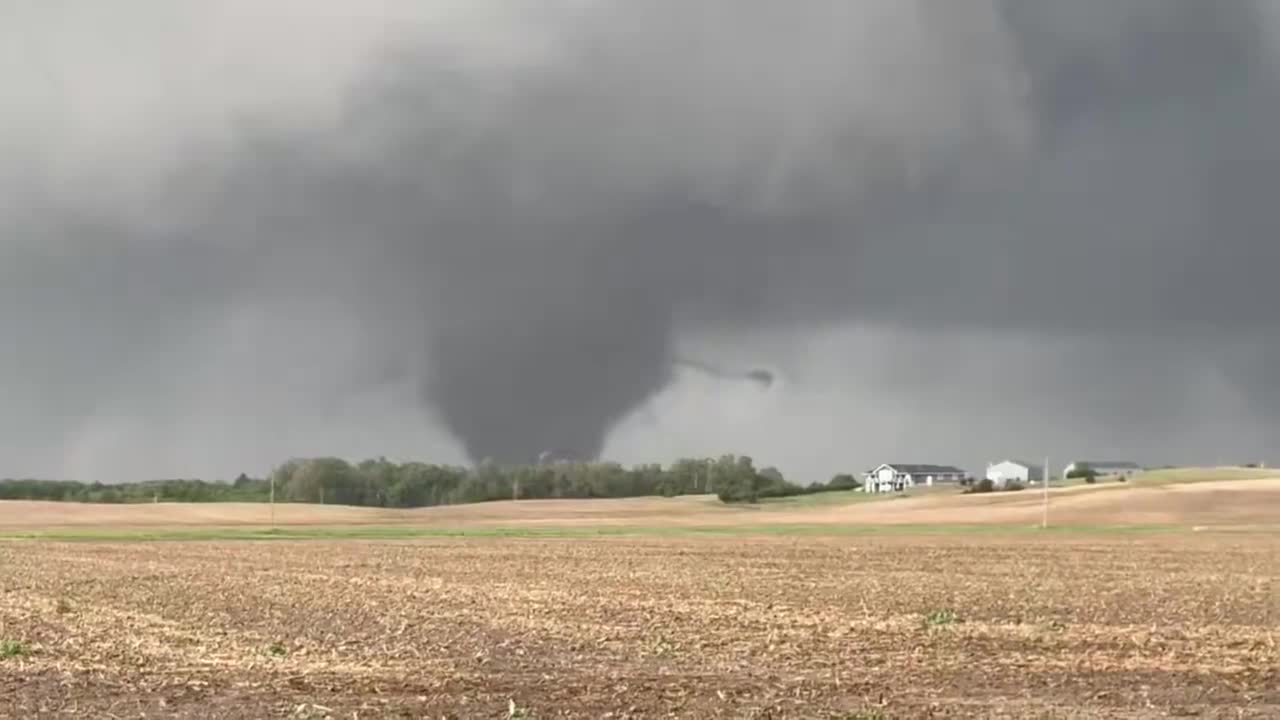 Violent wedge tornado tears across Nebraska farmland