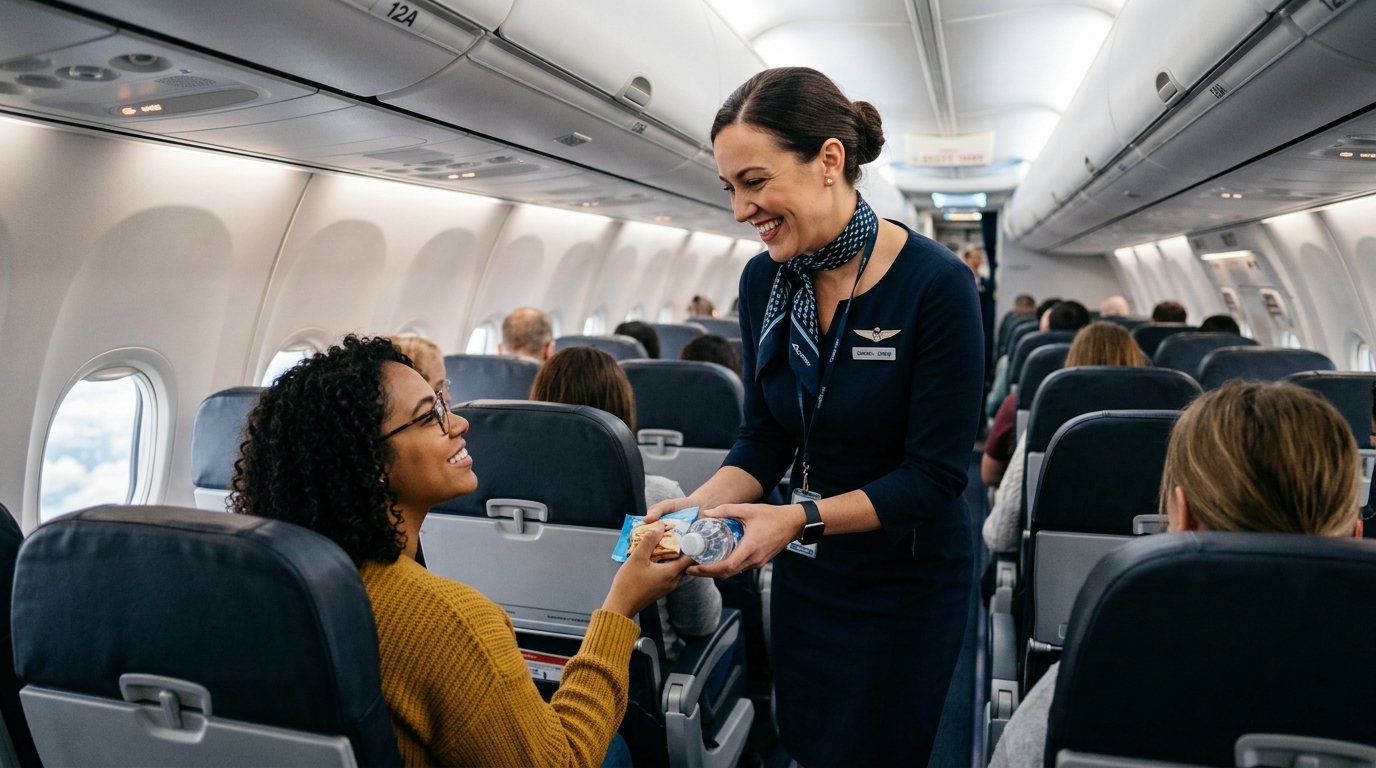 If a flight attendant says these three words, they may be flirting with you