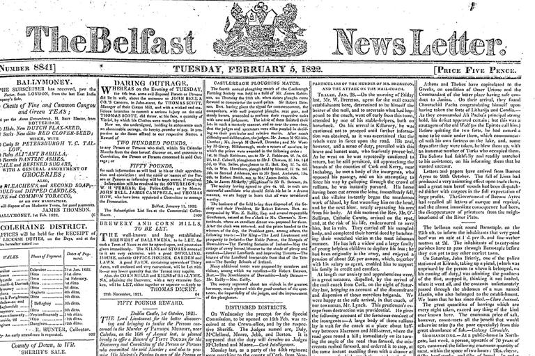 New News Letter editor James Stuart takes up a campaigning voice (1822)
