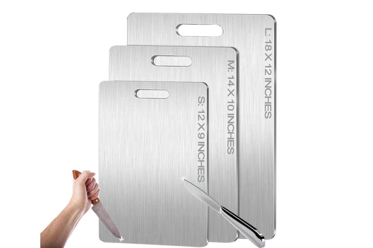 Make the switch to this non-toxic, non-porous titanium cutting board ...