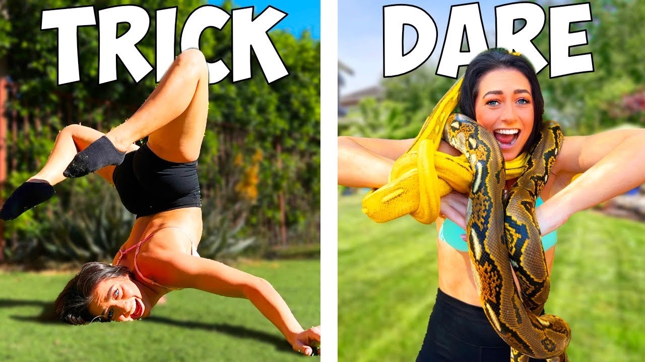 Athletes must successfully land difficult flips or face an extreme dare