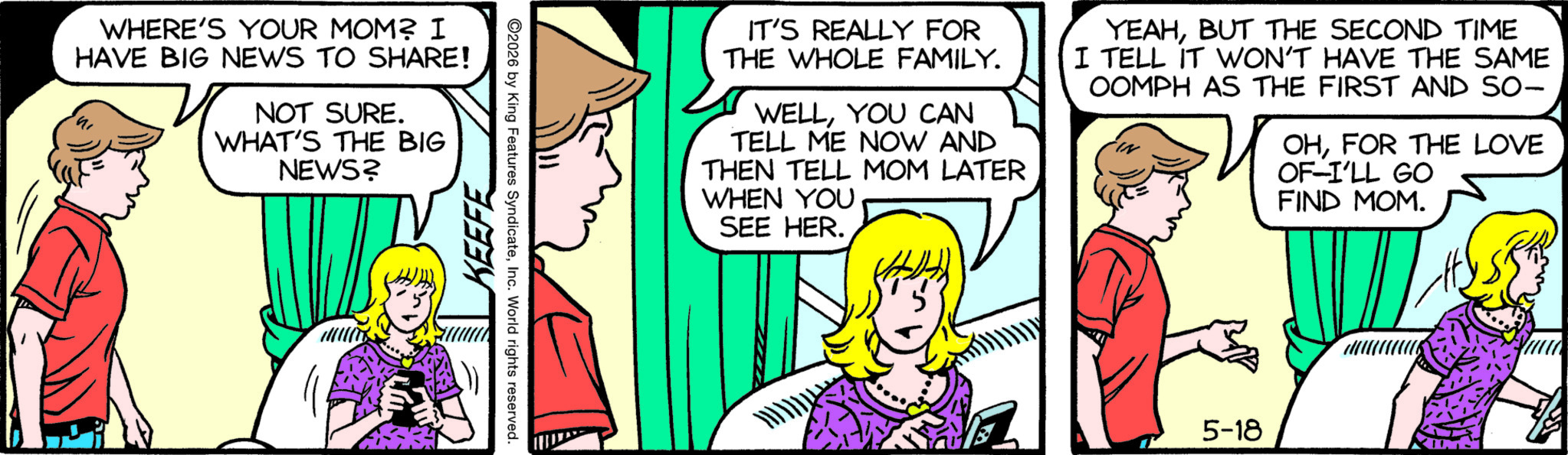 Sally Forth by Francesco Marciuliano; drawn by Jim Keefe
