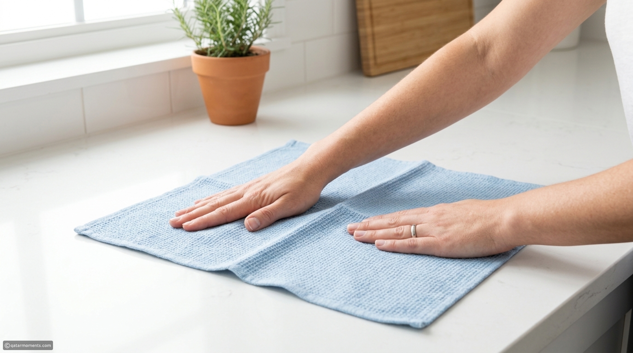 The simple kitchen towel folding hack that saves drawer space