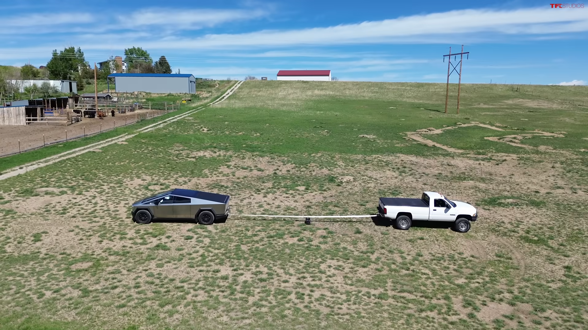 Tesla Cybertruck vs classic Ram Cummins tug of war!